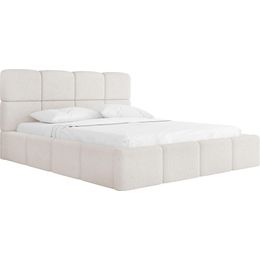 POLSTERBETT Tivio mit Bettkasten, Creme Boucle 120x200 cm