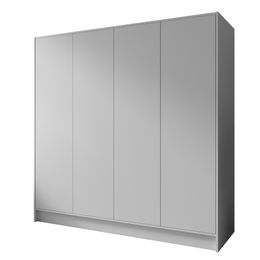 KLEIDERSCHRANK Mono Grifflos im Skandi-Stil, Wei&szlig; 200/200/51 cm