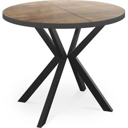 ESSTISCH Vincento runder ausziehbar, Lefkas Eiche 100-180/100/76 cm