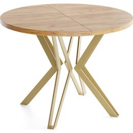 ESSTISCH Daisy runder ausziehbarer, Craft Eiche 120-200/100/76 cm