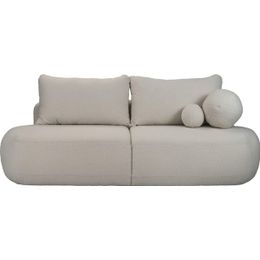 SCHLAFSOFA Bolla 3-Sitzer mit Bettkasten, Grau Boucle 240/90/90 cm