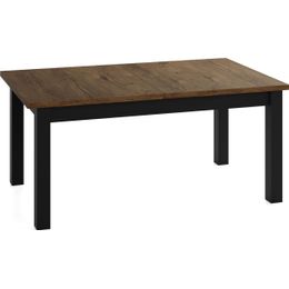 ESSTISCH Lindberg ausziehbar verl&auml;ngerbar rechteckig, Eiche Braun Rustikal 120-160/80/77 cm