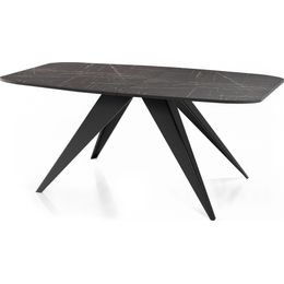 ESSTISCH Foster rechteckig ausziehbar, Marmor Schwarz 180-218/90/76 cm