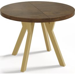 ESSTISCH Mateo runder ausziehbarer, Lefkas Eiche 100-150/100/76 cm