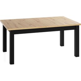 ESSTISCH Lindberg ausziehbar verl&auml;ngerbar rechteckig, Eiche Artisan Hellbraun 120-160/80/77 cm