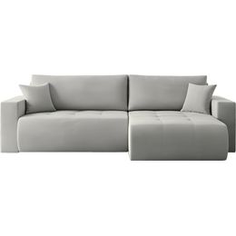 ECKSOFA Alva 3-Sitzer Universall Rechts/Links, Strukturstoff Grau 277/154/83 cm