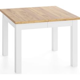 ESSTISCH Toren Wei&szlig; ausziehbar verl&auml;ngerbar quadratisch, Eiche Braun 80-180/80/76.5 cm