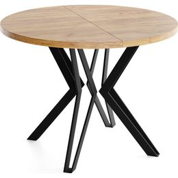 ESSTISCH Revena runder ausziehbarer, Craft Eiche 120-200/120/76 cm