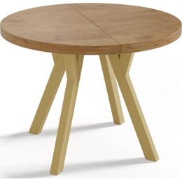 ESSTISCH Mateo runder ausziehbarer, Lancelot Eiche 100-200/100/76 cm
