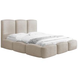 POLSTERBETT Harmony mit Bettkasten, Beige Boucle 120x200 cm