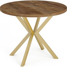 ESSTISCH Flora runder ausziehbarer, Lefkas Eiche 120-200/120/76 cm