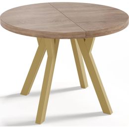 ESSTISCH Mateo runder ausziehbarer, Sonoma Eiche 100-150/100/76 cm