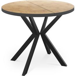 ESSTISCH Vincento runder ausziehbar, Lancelot Eiche 120-200/120/76 cm
