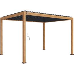 Pergola Mirador Deluxe ca. 400x300 cm Alu Holzoptik