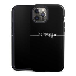 DeinDesign iPhone 12 Pro Max Handy Panzer Handyh&uuml;lle robuste Outdoor H&uuml;lle Schutzh&uuml;lle gl&auml;nzend Happiness Statement Sayings Tough Case