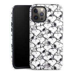 DeinDesign iPhone 12 Pro Max Handy Panzer Handyh&uuml;lle robuste Outdoor H&uuml;lle Schutzh&uuml;lle gl&auml;nzend Peanuts Snoopy Muster Tough Case