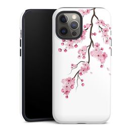 DeinDesign iPhone 12 Pro Max Handy Panzer Handyh&uuml;lle robuste Outdoor H&uuml;lle Schutzh&uuml;lle gl&auml;nzend Aisa Japan Cherry Blossom Tough Case