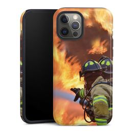 DeinDesign iPhone 12 Pro Max Handy Panzer Handyh&uuml;lle robuste Outdoor H&uuml;lle Schutzh&uuml;lle gl&auml;nzend Fire Fighter Fire Fighters Life Saver Tough Case