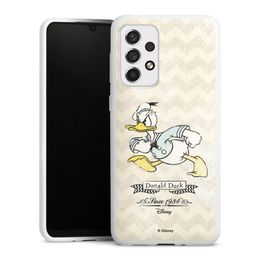DeinDesign Galaxy A33 5G Handy Silikon H&uuml;lle Case wei&szlig; Handyh&uuml;lle Disney Official Licensed Product Donuld Duck Vintage Silikon Case