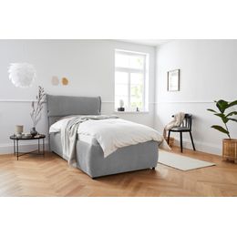 Polsterbett OTTO HOME "Jenson", grau, B:128cm L:225cm, Struktur weich (85% Polyester/15% Nylon), Betten, Polsterbett, als Bettgestell oder mit 3 Matratzenarten und H&auml;rtegraden