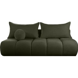 SCHLAFSOFA Milla mit Bettkasten, Dunkelgr&uuml;n 205/97/85 cm