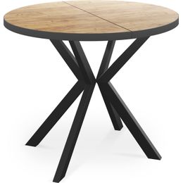 ESSTISCH Vincento runder ausziehbar, Craft Eiche 100-180/100/76 cm