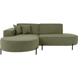 ECKSOFA Hana Loft 3-Sitzer Ecke Links, Boucle, Gr&uuml;n 241/80/168 cm