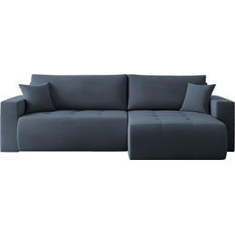 ECKSOFA Alva 3-Sitzer Universall Rechts/Links, Strukturstoff Dunkelblau 277/154/83 cm