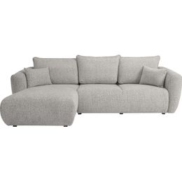 ECKSOFA Fabio mit Bettkasten, Strukturiert Grau 255/165/91 cm