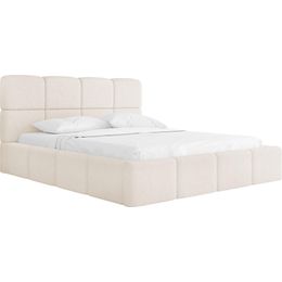 POLSTERBETT Tivio mit Bettkasten, Beige Boucle 120x200 cm