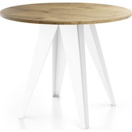 ESSTISCH Griffin runder ausziehbarer, Lancelot Eiche 90-130/100/76 cm