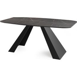 ESSTISCH Monte rechteckig ausziehbar, Marmor Schwarz 160-200/80/76 cm