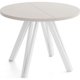 ESSTISCH Ravero runder ausziehbarer, Kaschmir 100-140/100/77 cm