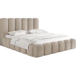 POLSTERBETT Serenity mit Bettkasten, Beige Boucle 120x200 cm