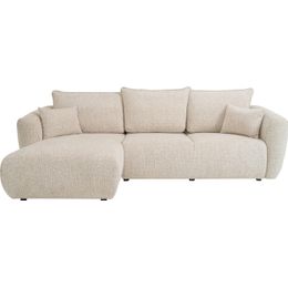 ECKSOFA Fabio mit Bettkasten, Strukturiert Ecru 255/165/91 cm
