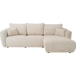 ECKSOFA Fabio mit Bettkasten, Strukturiert Ecru 255/165/91 cm