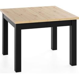 ESSTISCH Toren ausziehbar verl&auml;ngerbar quadratisch, Eiche Artisan Hellbraun 100-200/100/76.5 cm