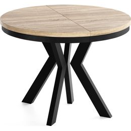 ESSTISCH Savio Neo rund ausziehbar verl&auml;ngerbar XXL, Eiche Sonoma Hellbraun 100-300/100/77 cm