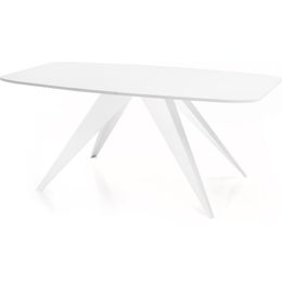 ESSTISCH Fatina rechteckig ausziehbar, Wei&szlig; 160-198/90/76 cm