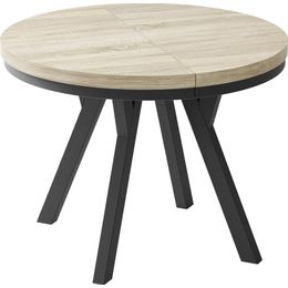 ESSTISCH Lume runder ausziehbarer, Sonoma Eiche 90-170/90/76 cm