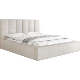 POLSTERBETT Amira mit Bettkasten, Beige Boucle 120x200 cm