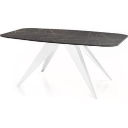 ESSTISCH Fatina rechteckig ausziehbar, Marmor Schwarz 180-218/90/76 cm