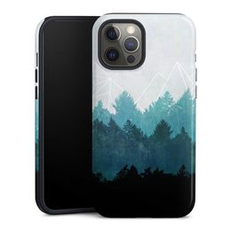 DeinDesign iPhone 12 Pro Max Handy Panzer Handyh&uuml;lle robuste Outdoor H&uuml;lle Schutzh&uuml;lle gl&auml;nzend Forrest Abstract Tree Tough Case