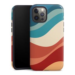 DeinDesign iPhone 12 Pro Max Handy Panzer Handyh&uuml;lle robuste Outdoor H&uuml;lle Schutzh&uuml;lle gl&auml;nzend Colour Wave Ombre Tough Case