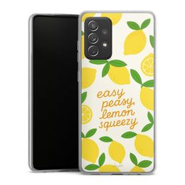 DeinDesign Galaxy A72 Handy Slim Case Silikon Handyh&uuml;lle transparent H&uuml;lle extra d&uuml;nn Spruch Statement Lemon Silikon Slim Case