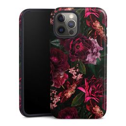 DeinDesign iPhone 12 Pro Max Handy Panzer Handyh&uuml;lle robuste Outdoor H&uuml;lle Schutzh&uuml;lle gl&auml;nzend Flowers Blossom Rose Tough Case