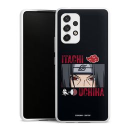 DeinDesign Galaxy A53 5G Handy Silikon H&uuml;lle Case wei&szlig; Handyh&uuml;lle Manga Itachi Uchiha Naruto Shippuden Silikon Case