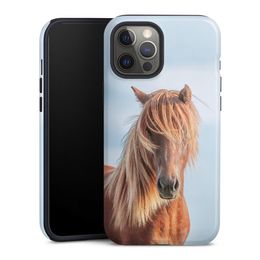 DeinDesign iPhone 12 Pro Max Handy Panzer Handyh&uuml;lle robuste Outdoor H&uuml;lle Schutzh&uuml;lle gl&auml;nzend Animals Animal Look Horse Tough Case