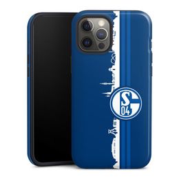 DeinDesign iPhone 12 Pro Max Handy Panzer Handyh&uuml;lle robuste Outdoor H&uuml;lle Schutzh&uuml;lle gl&auml;nzend Official Licensed Product Skyline Fc Schalke 04 Tough Case