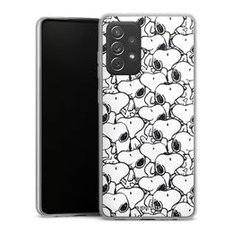 DeinDesign Galaxy A72 Handy Slim Case Silikon Handyh&uuml;lle transparent H&uuml;lle extra d&uuml;nn Peanuts Snoopy Muster Silikon Slim Case